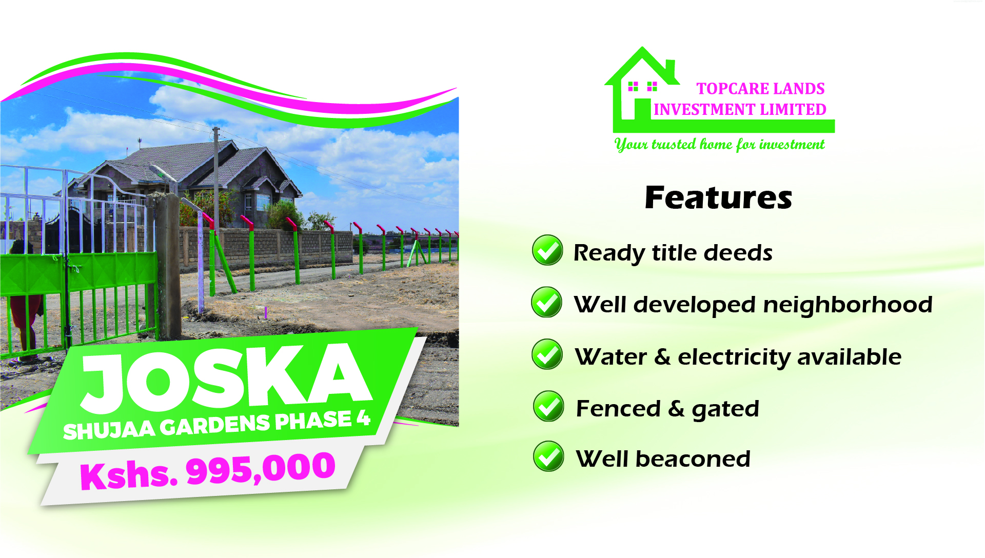 Ongoing Properties – Topcare Lands Investments Limited